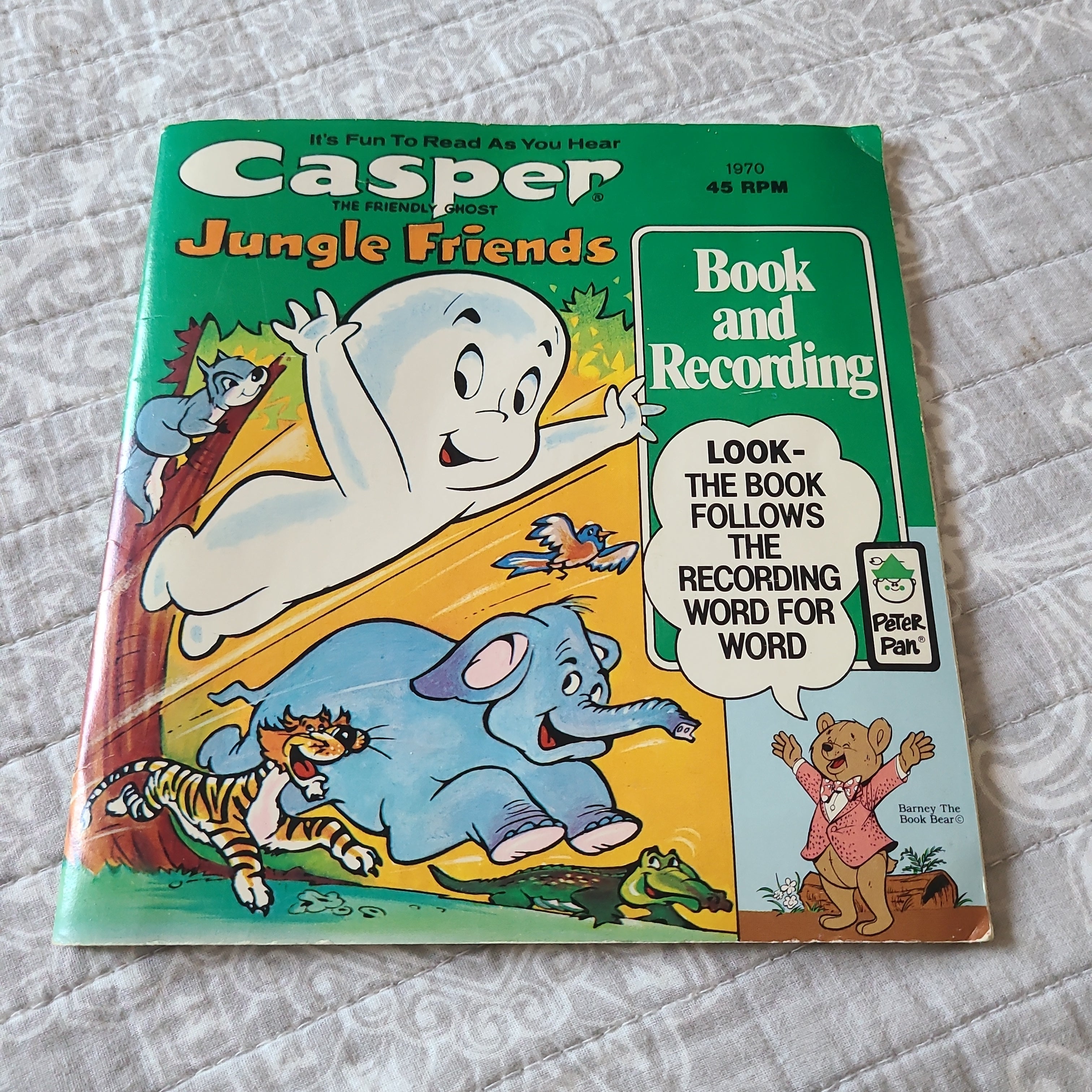 Casper The Friendly Ghost Jungle Friends Book & 45 RPM Record by Peter ...